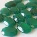 12x16mm Green Chalcedony Table Cut Flat Back Cabochons, Dark Green Rose ...