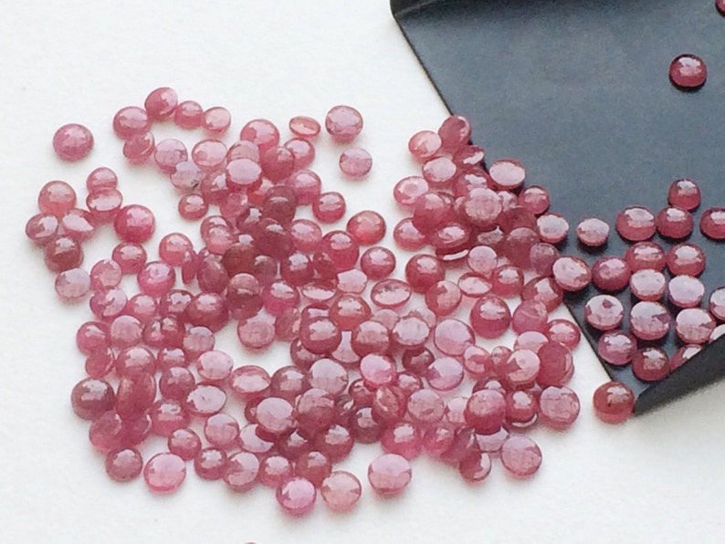 3-5mm Ruby Flat Back Plain Round Cabochons Round Ruby | Etsy