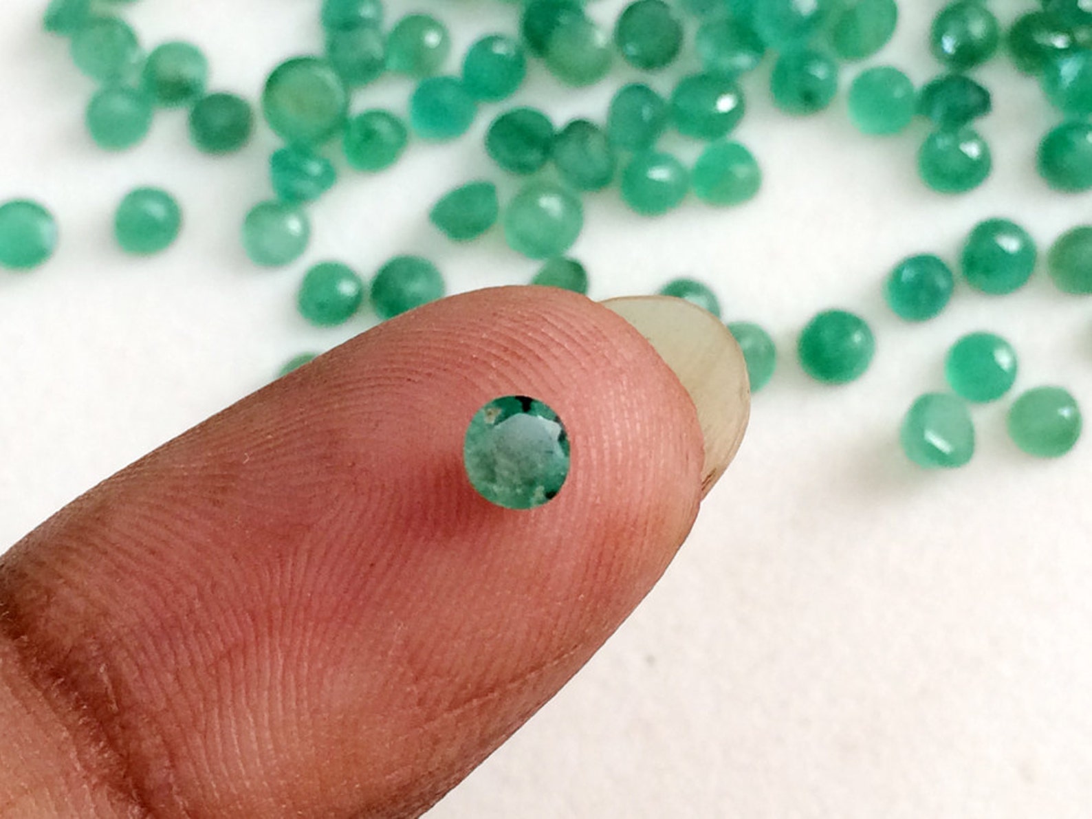 3-4mm Emerald Faceted Round Stones Natural Loose Emerald - Etsy