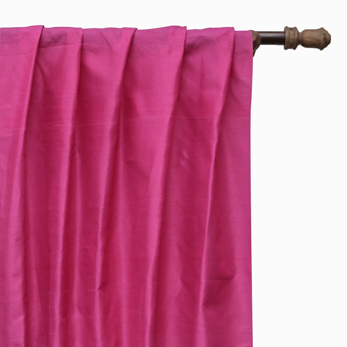Fuchsia Pink Art Silk Curtain Panels Faux Silk Curtains rod - Etsy