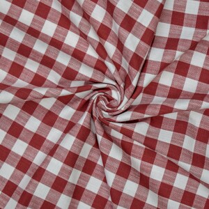 Red Gingham Checks Cotton Fabric by the Yard / Metre, Woven Upholstery ...