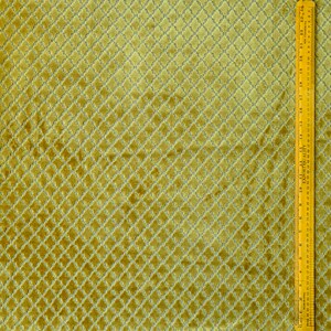 Geometric Chartreuse Velvet Fabric by the Yard, Jacquard Velvet Fabric ...