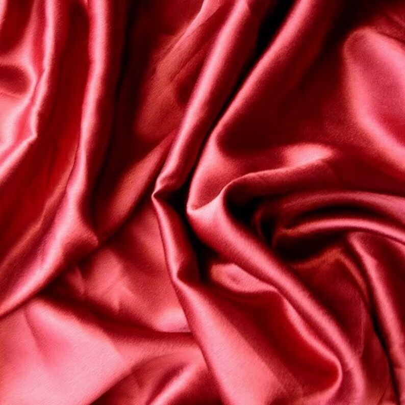 Maroon Satin Fabric 1 Yard | Etsy
