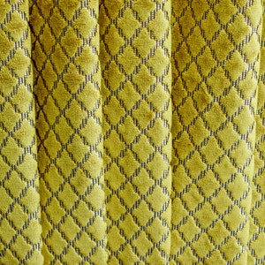 Geometric Chartreuse Velvet Fabric by the Yard, Jacquard Velvet Fabric ...