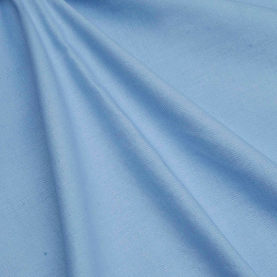 Light Blue Cotton Linen Fabric by the Yard Decorative Linen | Etsy