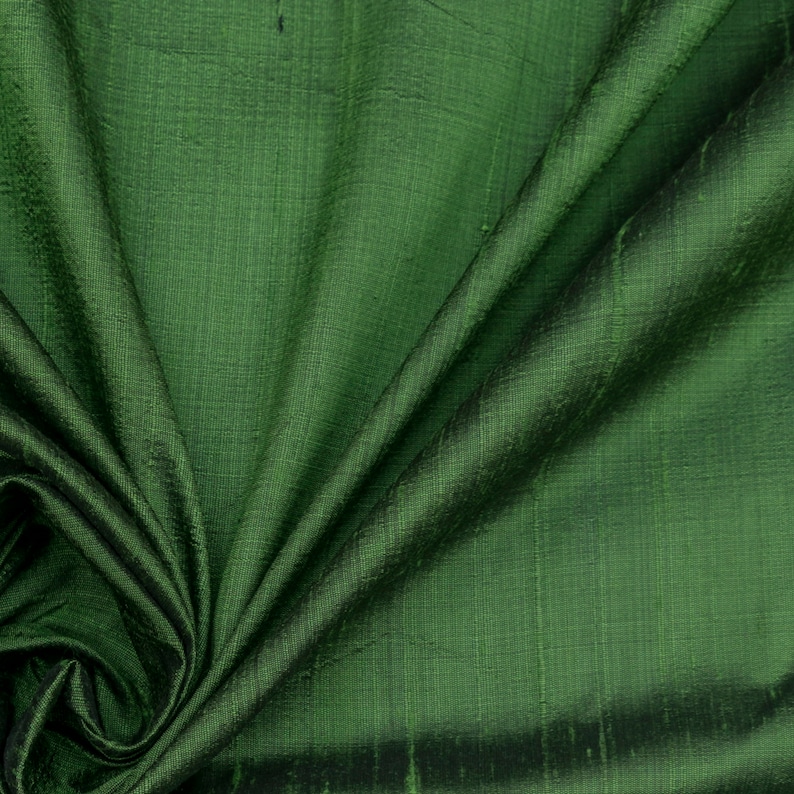 Dark Moss Green Silk Fabric by the Yard Silk Fabric Silk - Etsy