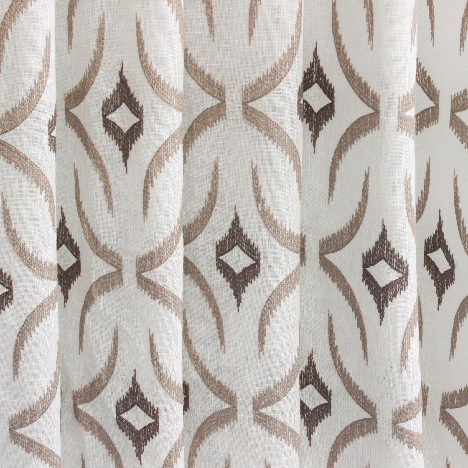 Geometric Sheer Curtain Fabric by the Yard Linen Look Curtain - Etsy