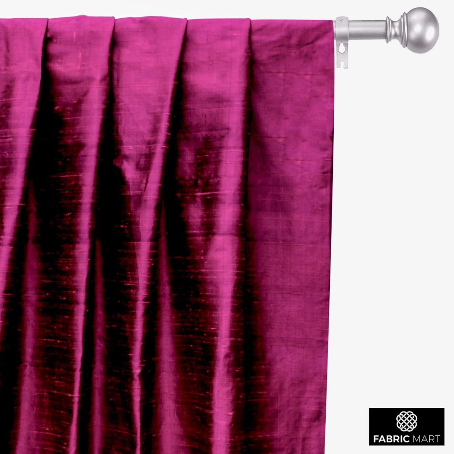 Dark Fuchsia Pink 100% Pure Silk Fabric by the Yard / Metre, 41 Inch ...