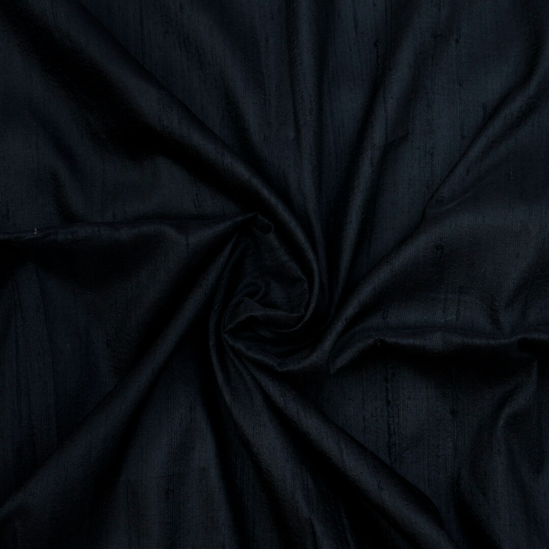 Black Silk Fabric by the Yard / Metre, 41 Inch Black Silk Dupioni ...