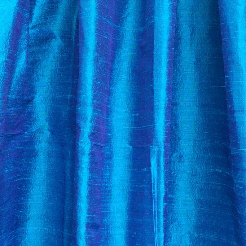 Bright Blue Silk Fabric By The Yard Silk Fabric Silk Dupioni | Etsy
