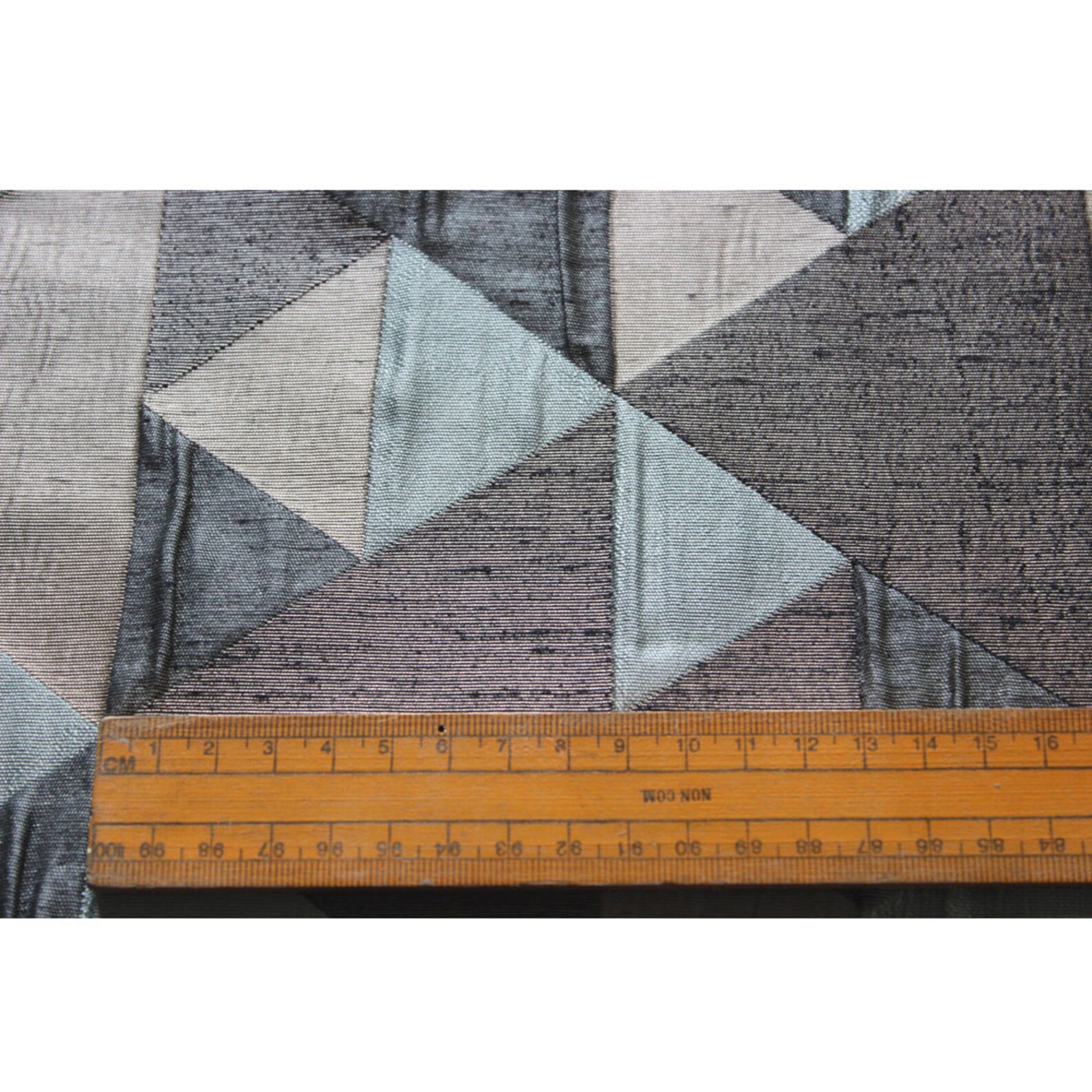 Teal Origami Geometric Pattern Curtain Fabric Upholstery | Etsy