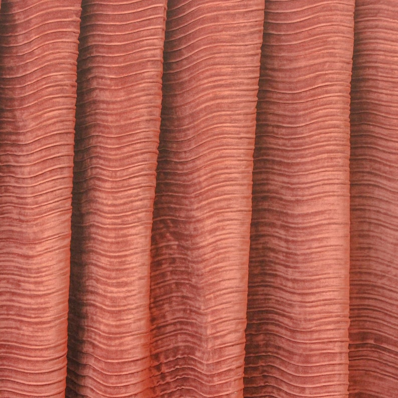 Rust Velvet With Pleats Fabric Curtain Panel Velvet Curtain - Etsy