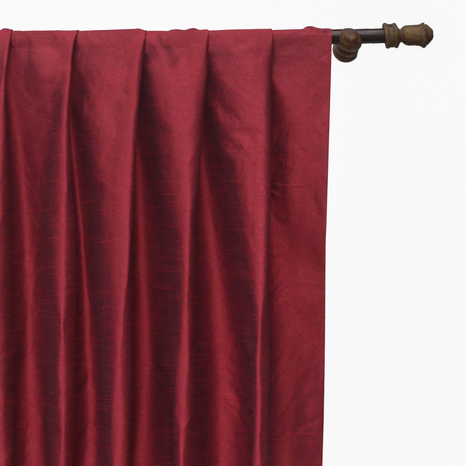 Deep Red Art Silk Curtain Panels Faux Silk Curtains rod - Etsy