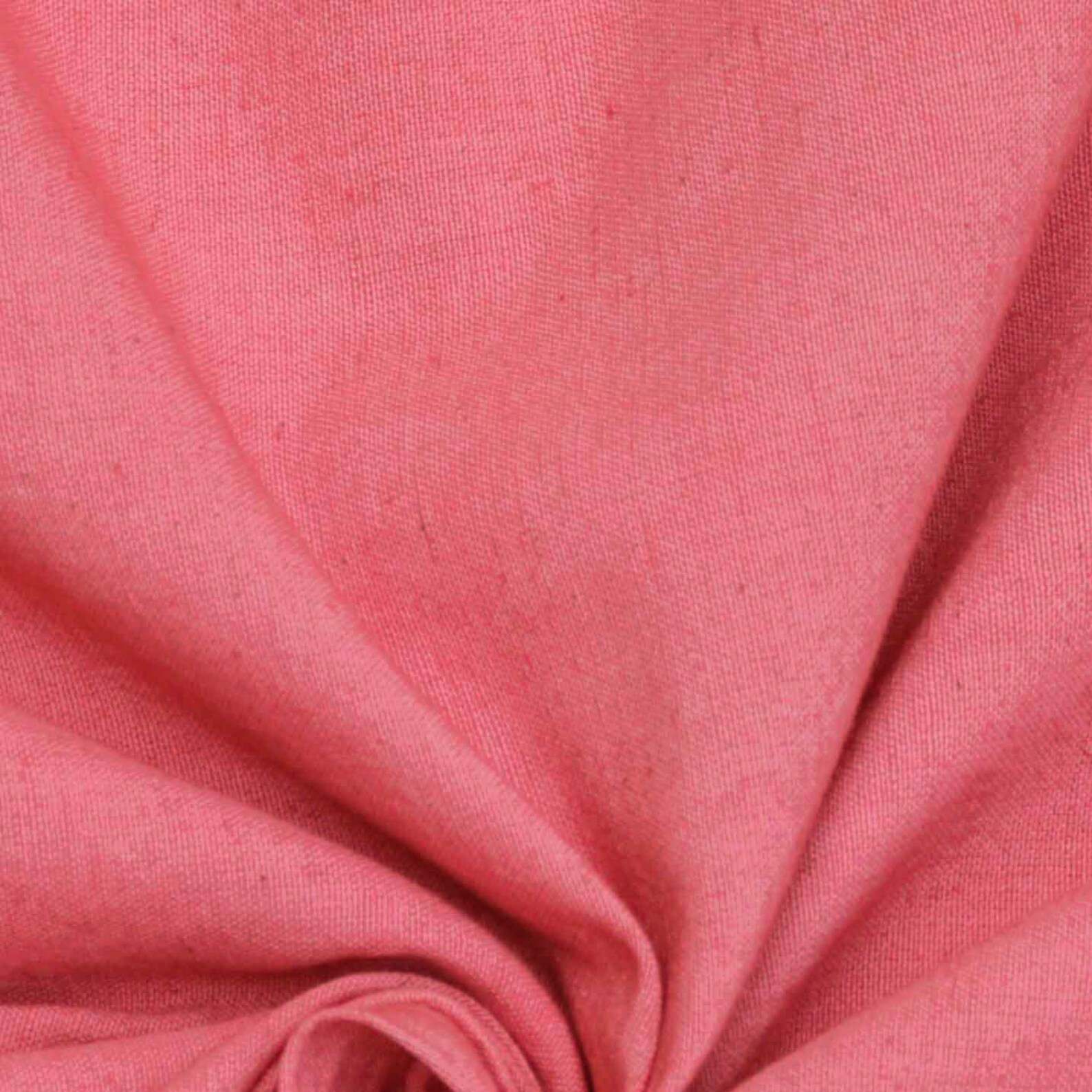 Coral Pink Cotton Linen Fabric by the Yard Decorative Linen - Etsy