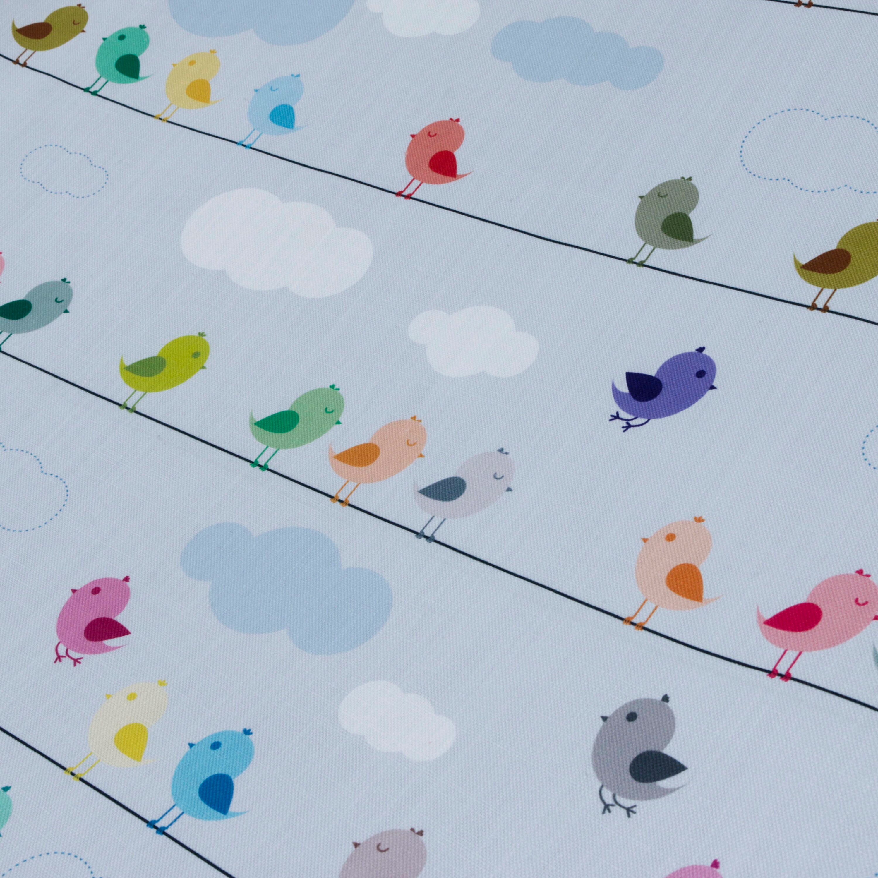 Cute Birds Kids Printed Cotton Fabric by the Yardlight Blue - Etsy Denmark