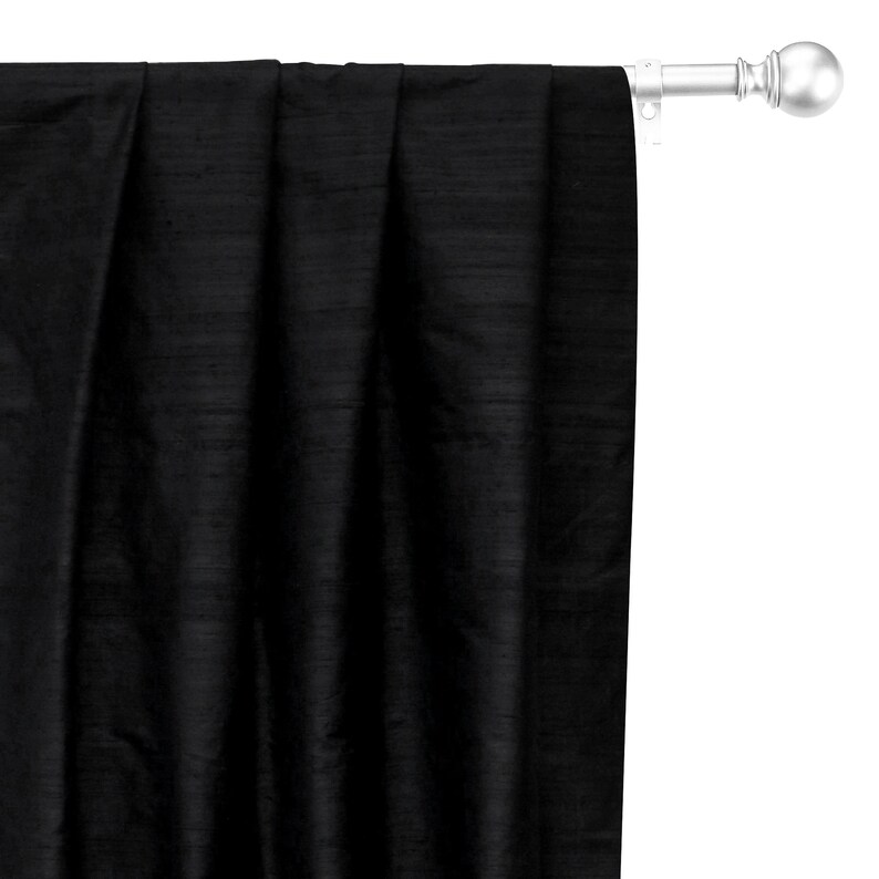 Black 100% Pure Silk Fabric by the Yard Pure Silk Fabric - Etsy