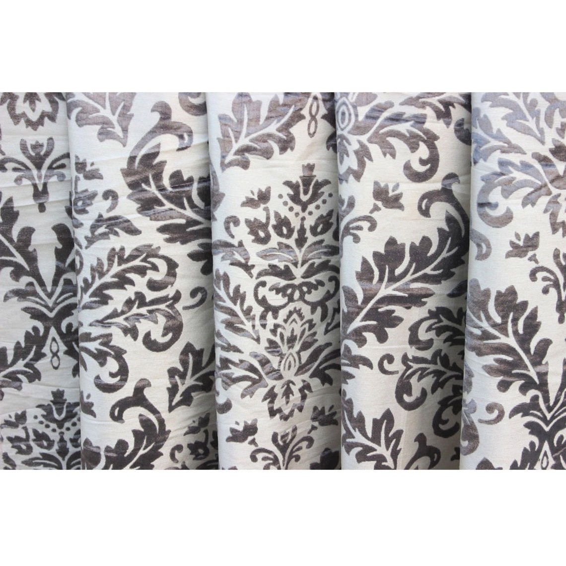 Paloma Grey Damask Fabric by the Yard Upholstery Curtain - Etsy Australia