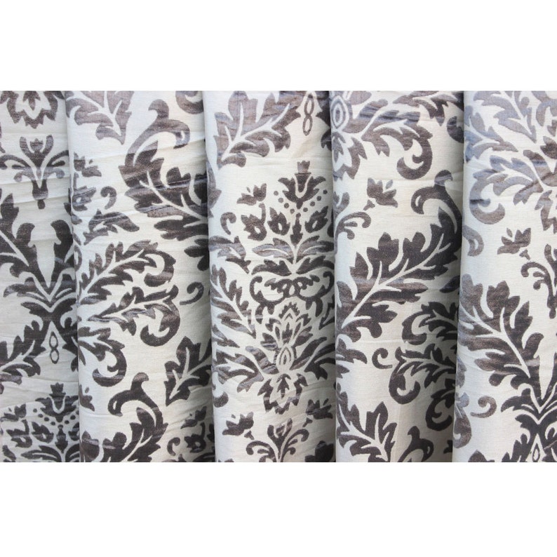 Paloma Grey Damask Fabric by the Yard Upholstery Curtain - Etsy Australia
