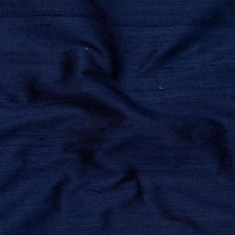 Navy Blue 100% Pure Silk Fabric by the Yard Pure Silk Fabric - Etsy