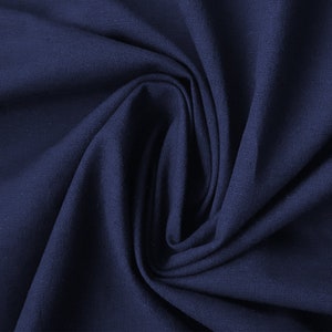 Navy Blue Cotton Linen Fabric by the Yard / Metre, Decorative Linen ...