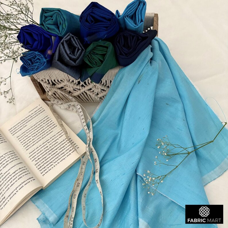 Midnight Blue Silk Fabric by the Yard / Metre, 41 Inch Midnight Blue ...