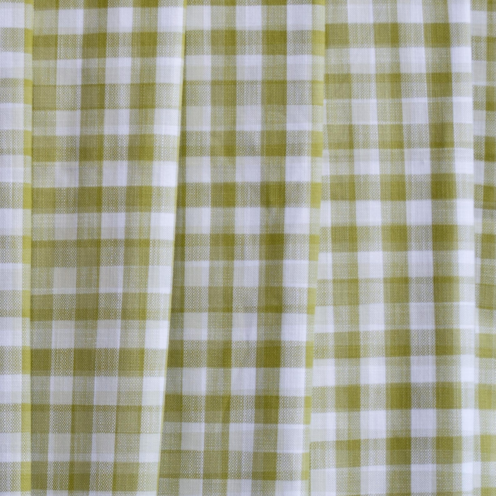 Chartreuse Gingham Checks Cotton Fabric by the Yard / Metre, Woven ...