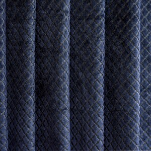 Geometric Navy Blue Velvet Fabric by the Yard, Jacquard Velvet Fabric ...
