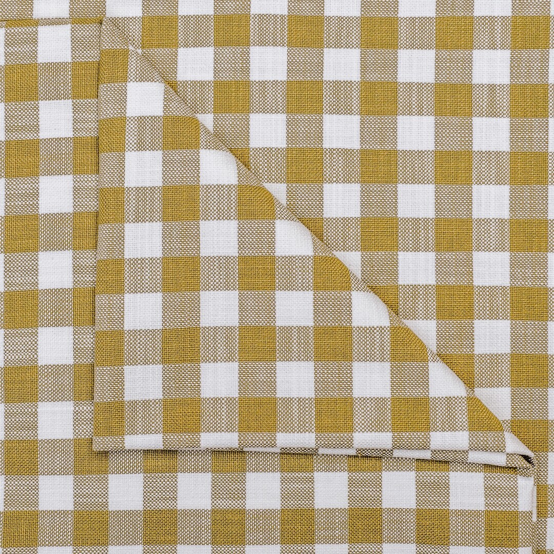 Mustard Yellow Gingham Checks Cotton Fabric by the Yard / Metre ...