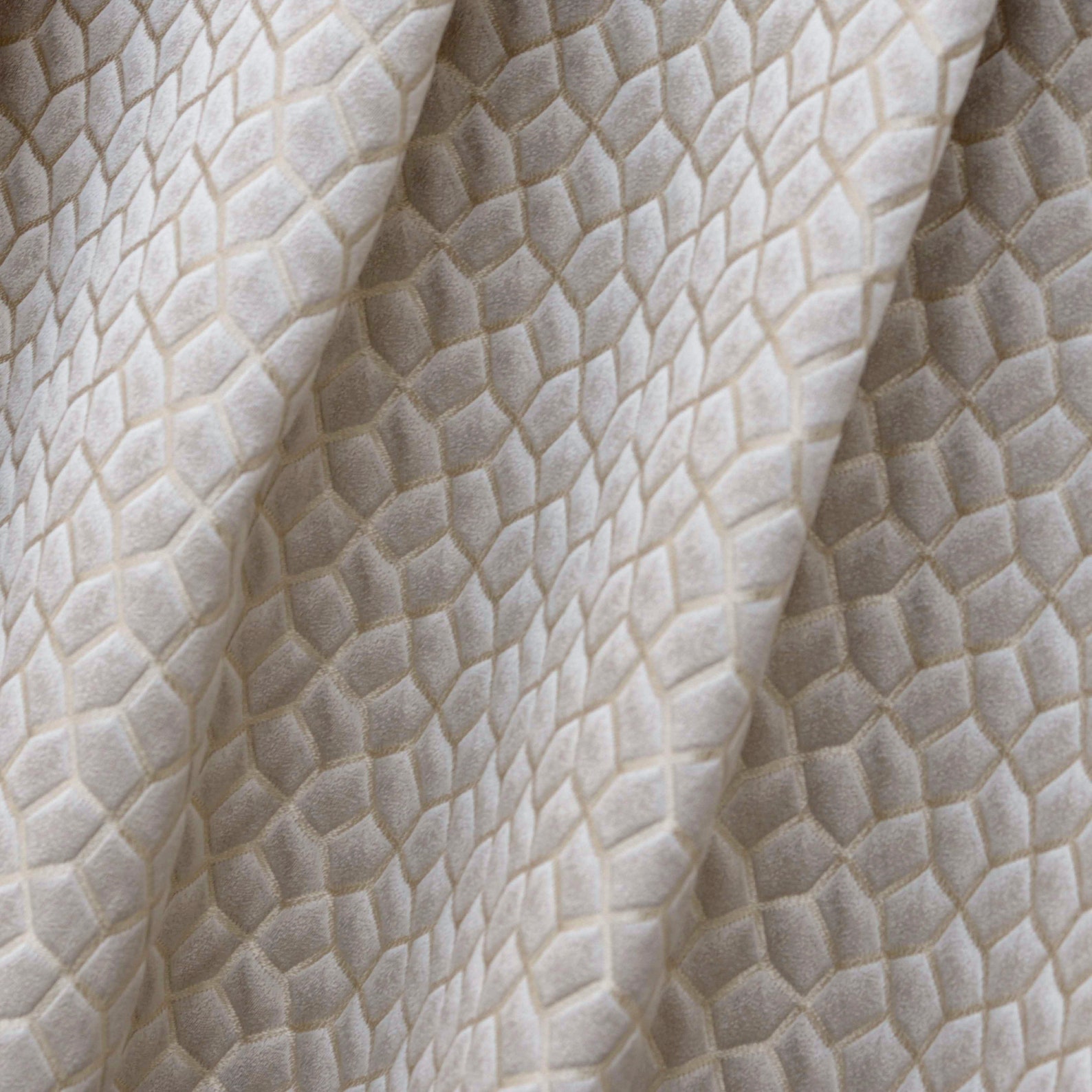 Gray Hexagon Geometric Fabric by the Yard Jacquard Weave | Etsy