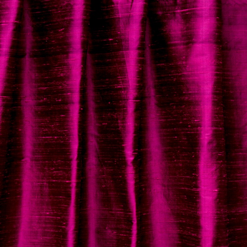 Dark Fuchsia Pink 100% Pure Silk Fabric by the Yard Pure Silk | Etsy