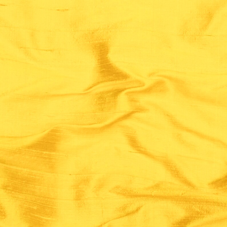 Buy Bright Yellow 100% Pure Silk Fabric by the Yard Pure Silk Online in ...