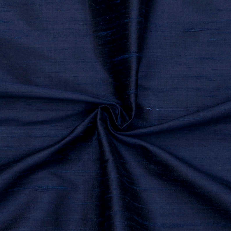 Navy Blue 100% Pure Silk Fabric by the Yard Pure Silk Fabric - Etsy