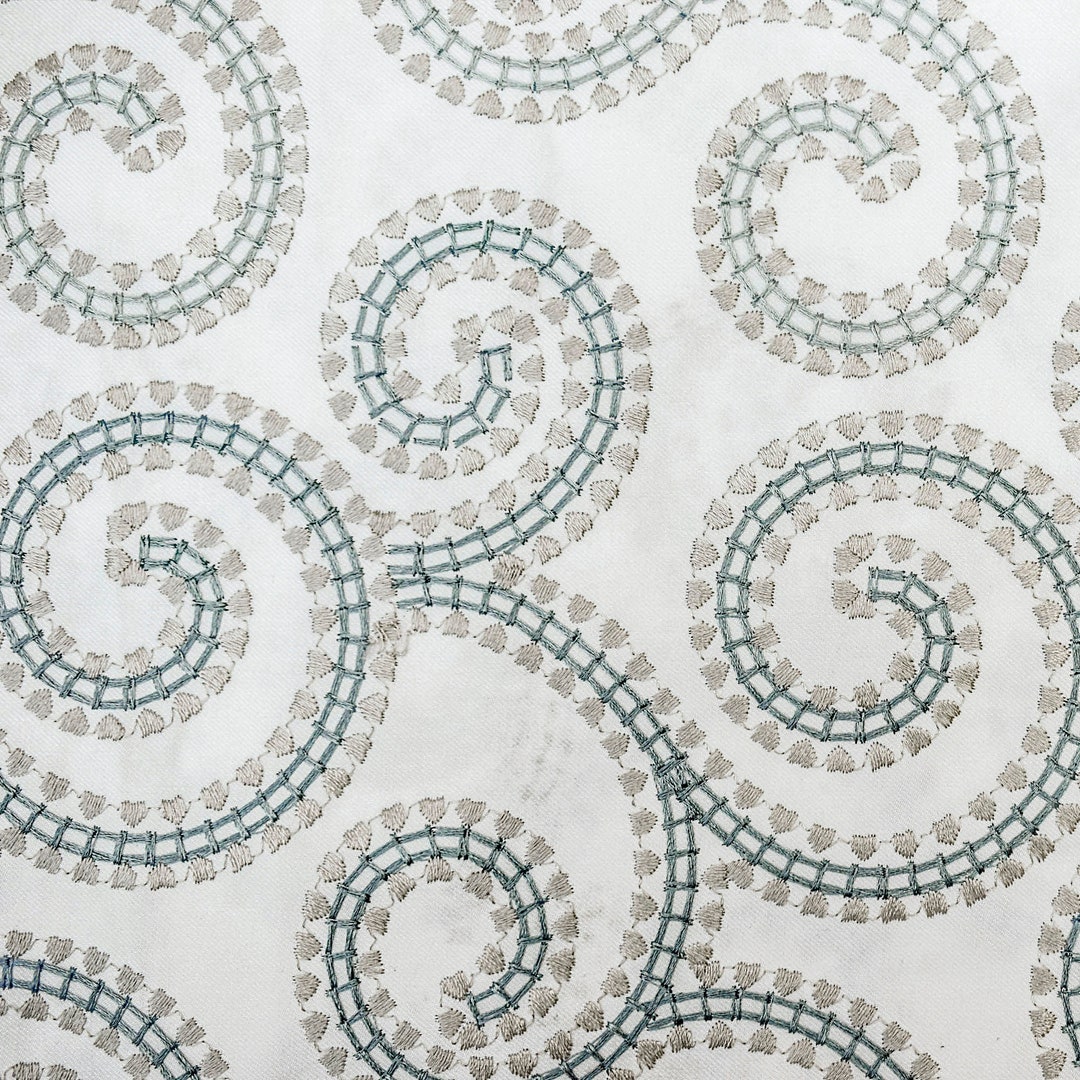 Spirals and Scrolls Embroidery Fabric by the Yard / Metre, Cotton ...