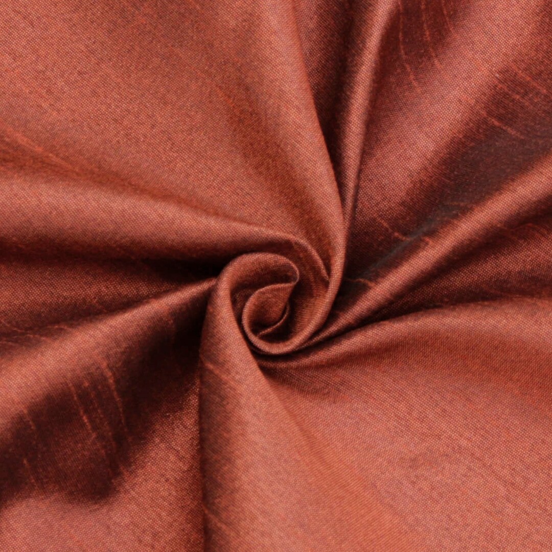 Rust Art Silk Fabric by the Yard / Metre, Faux Silk Curtain Fabric ...