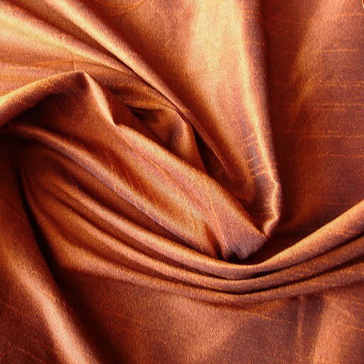 Dark Rust Art Silk Fabric By The Yard Silk Curtain Fabric | Etsy