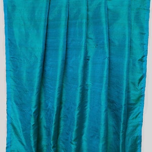 Peacock Green Blue Silk Fabric By The Yard Silk Fabric Silk | Etsy