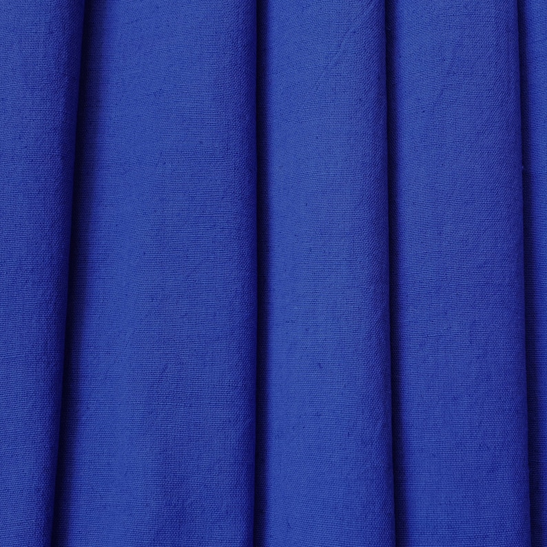 Royal Blue Cotton Linen Fabric by the Yard Decorative Linen | Etsy