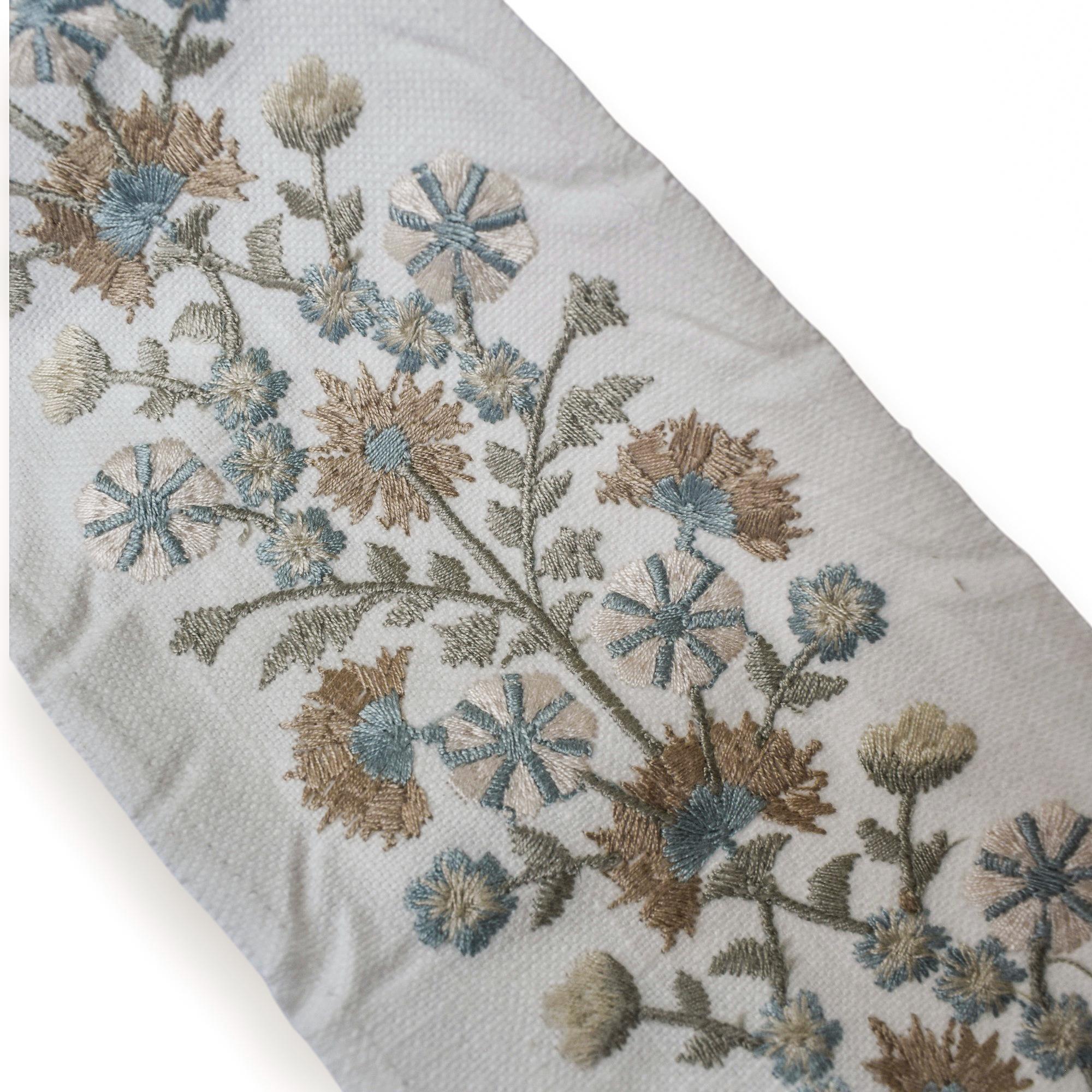 Floral Bliss Embroidered Designer Trim, Flowers Curtain Tape ...