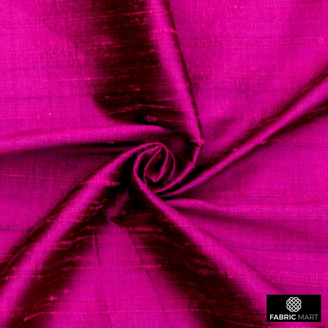 Dark Fuchsia Pink 100% Pure Silk Fabric by the Yard / Metre, 41 Inch ...