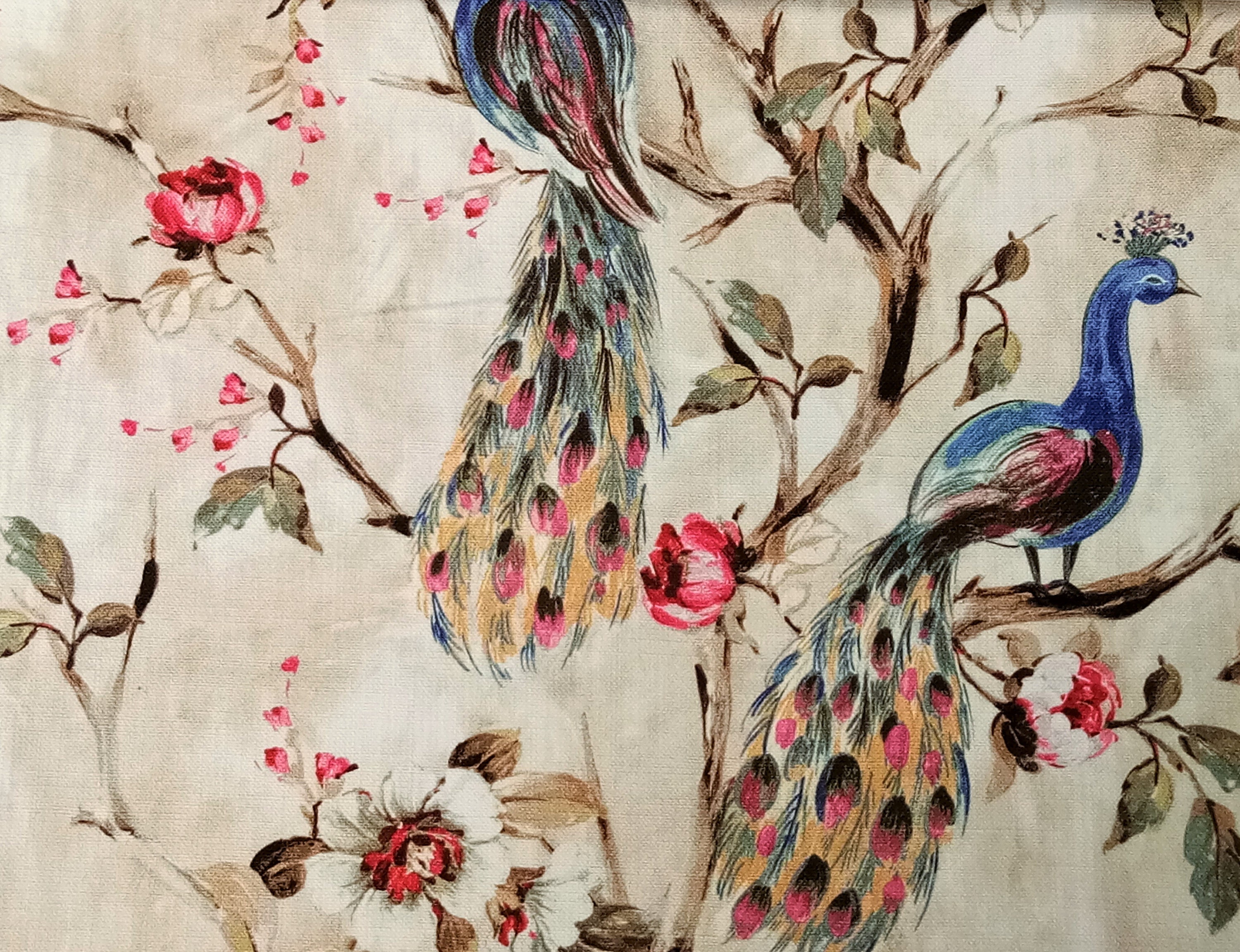 I Love Peacocks 100% Cotton Spun Fabric By The Yard Curtain | Etsy