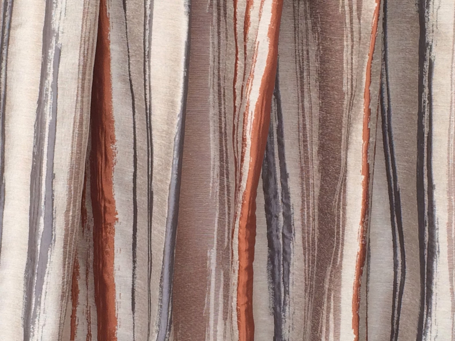 Rusty Stripes Curtain Fabric by the Yard Upholstery Fabric - Etsy