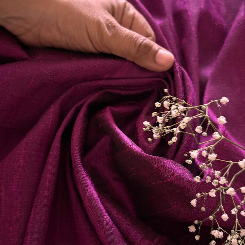 Dark Fuchsia Pink Silk Fabric by the Yard / Metre, 41 Inch Dark Fuchsia ...