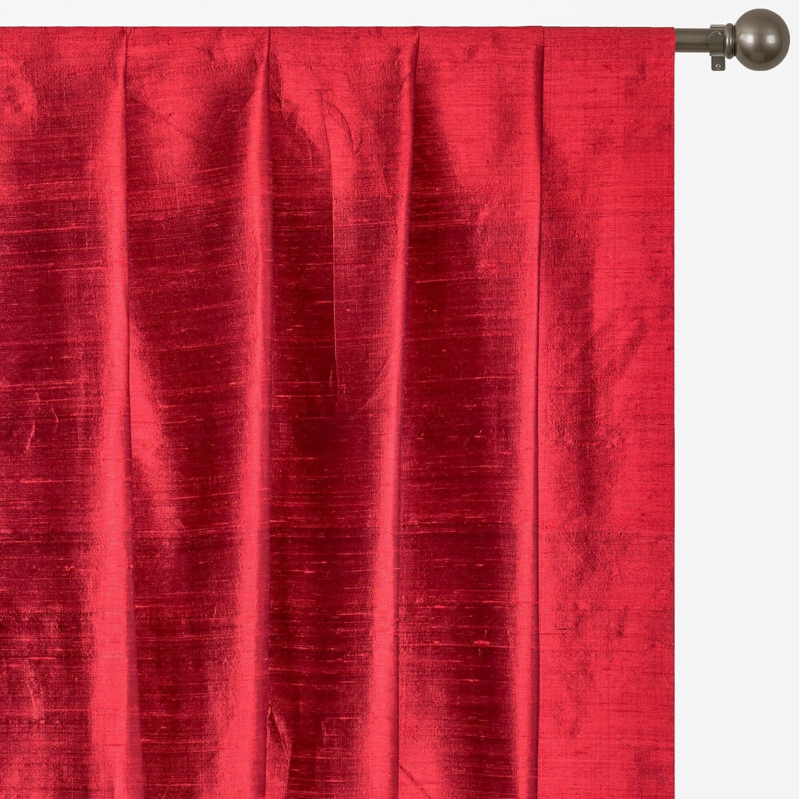Deep Red 100% Pure Silk Dupioni Curtain Panels rod Pocket - Etsy