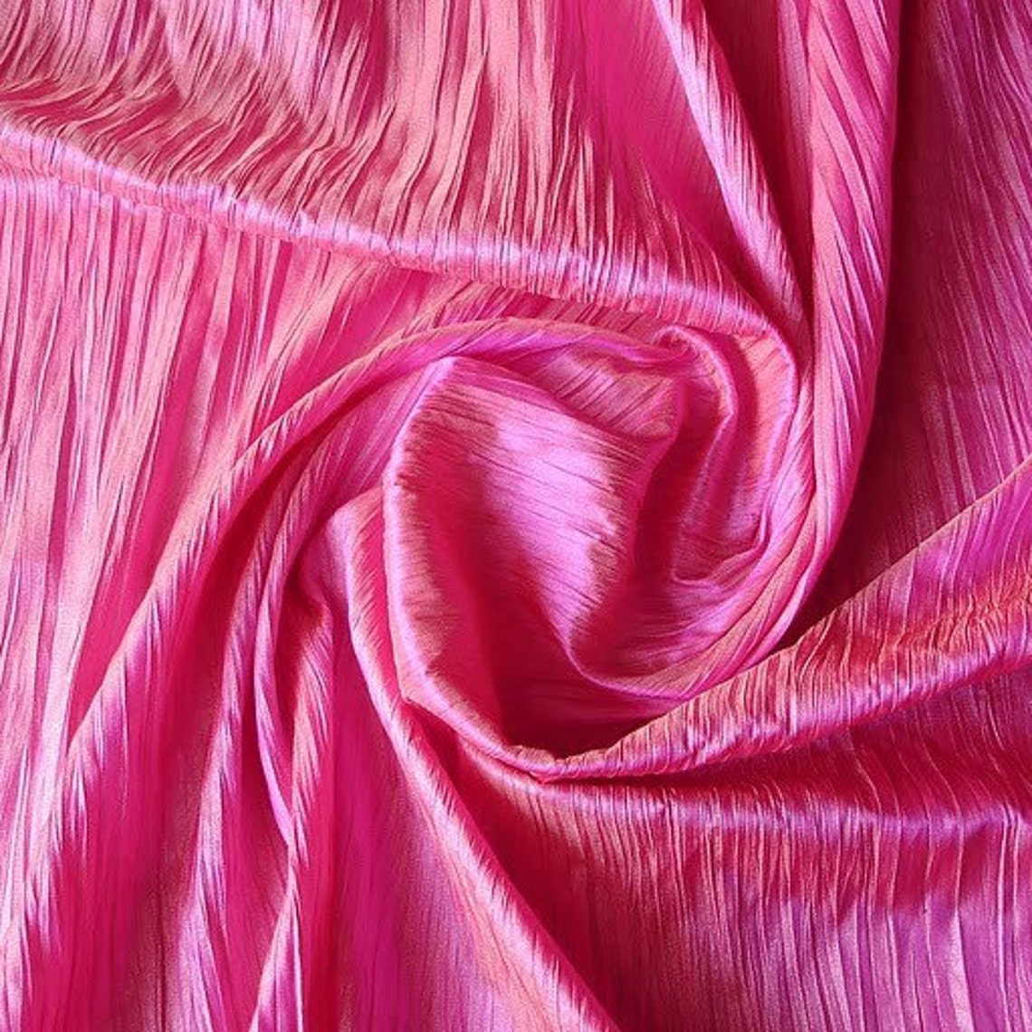 Light Pink Crushed Faux Silk Fabric by the Yard / Metre, 35 Inch Wide ...