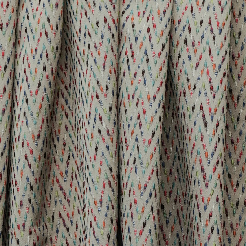 Colorful Chevron Embroidery Fabric by the Yardjacquard | Etsy