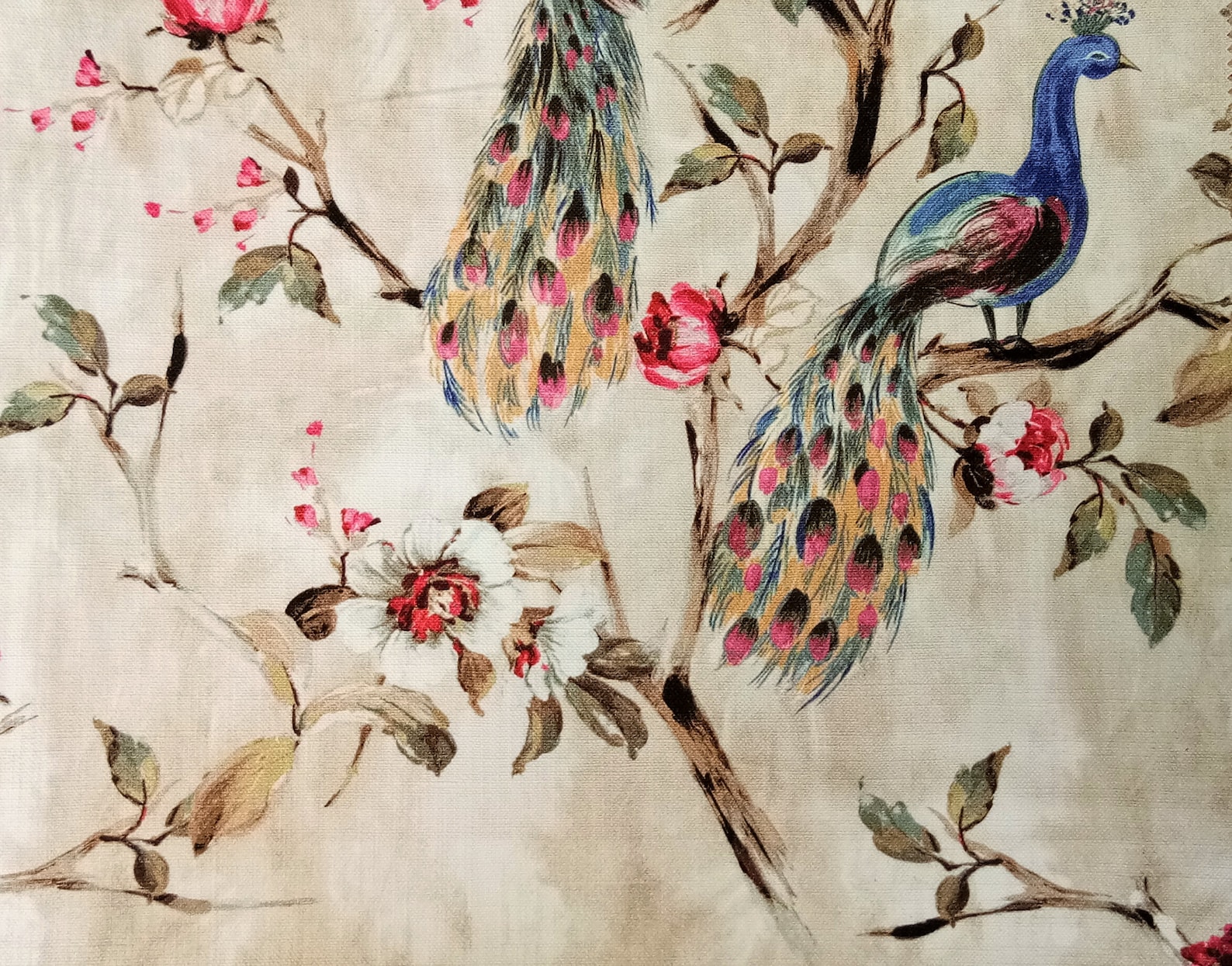 I Love Peacocks 100% Cotton Spun Fabric by the Yard Curtain - Etsy