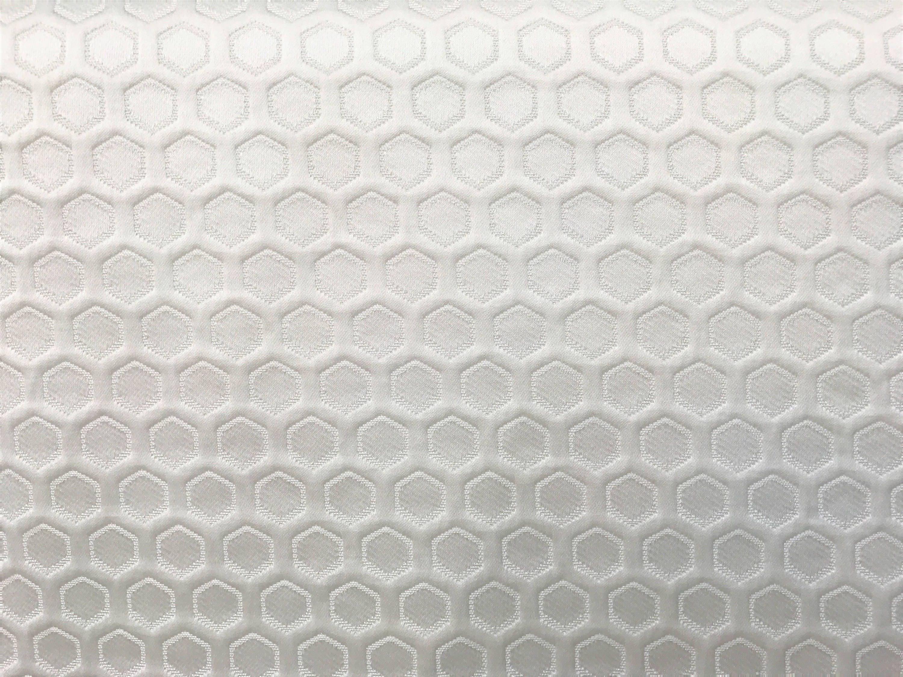 Ivory Geometric Hexagon Curtain Fabric By The Yard Upholstery | Etsy