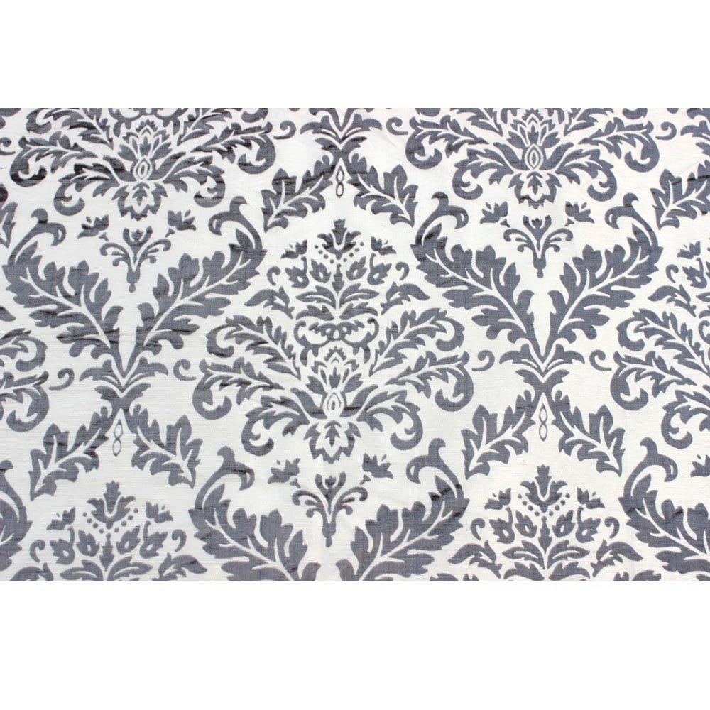 Paloma Grey Damask Fabric By The Yard Upholstery Curtain | Etsy