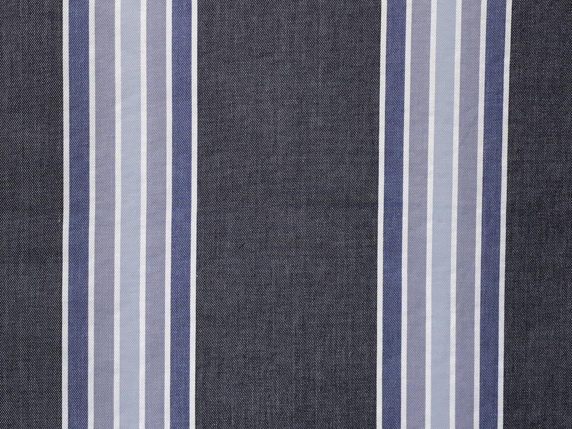Shades of Blue Stripes Curtain Fabric by the Yard Upholstery | Etsy