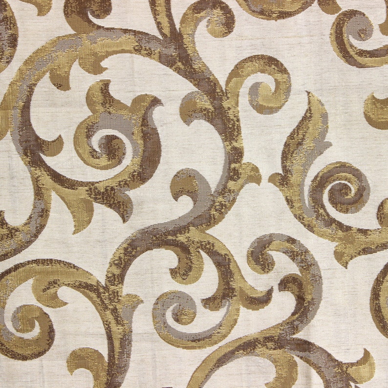 Beige & Ivory Lovely Poly Jacquard Weave Fabric By The Yard | Etsy
